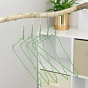 HANGERWORLD 50 Pack Multi Colored Wire Hangers - Strong 13 Gauge, 16inch Adult Size Coat Clothes Hanger