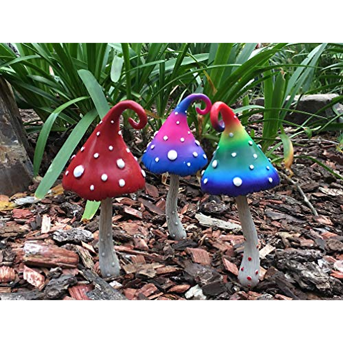 Magical Miniature Garden 7" Mushroom Collection (3 Pack) - 3 Fairy Garden Beautiful Miniature Mushrooms Included. A Gnome - Fairy Garden Accessory