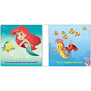 Disney Baby Moana, Little Mermaid, Finding Nemo and More!- Splishy Fishy! Waterproof Bath Book / Bath Toy - PI Kids