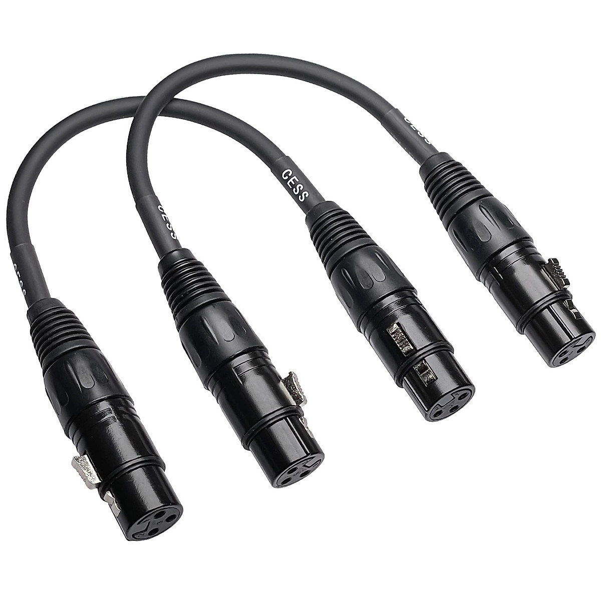CESS-136 XLR Female to Female 3 Pin Microphone Line/Gender Changer Adapter Cable, 2 Pack
