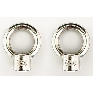 2 Pieces 316 Stainless Steel Lifting Eye Nut 5/8" UNC Marine Grade (5/8" - 2 PK)