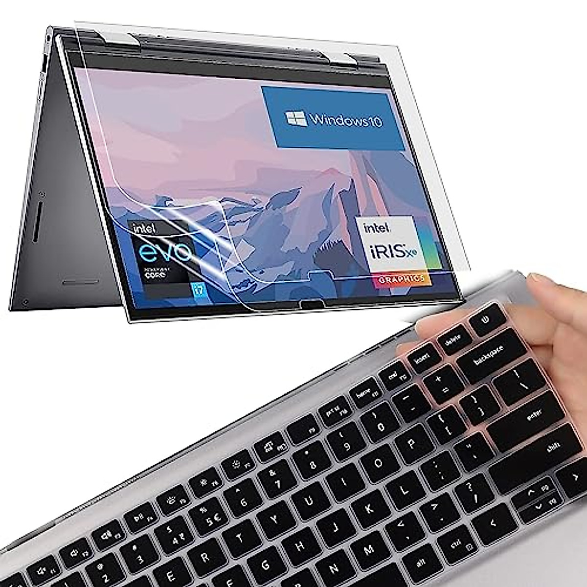 2 Pack Anti Glare Screen Protector & Keyboard Cover for 14" Dell Inspiron 7420 7425 2-in-1 And Dell Inspiron 14 5420 5425 2-in-1 Touch Screen Laptop,Eye Protection & Anti Fingerprint Screen Filter