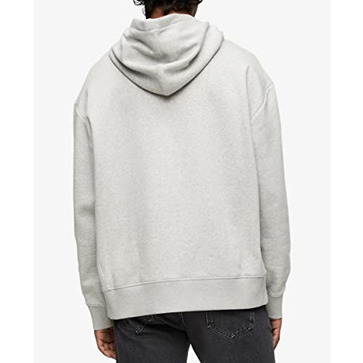 Calvin Klein Men's Relaxed Fit Monogram Logo Fleece Hoodie, Heroic Grey Heather, XX-Large