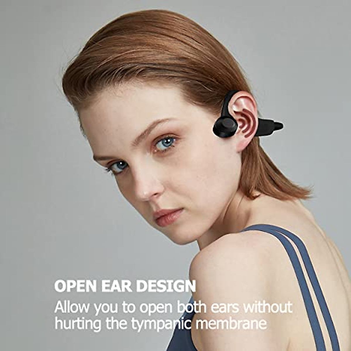 Open Ear Headphones, Wireless Sports Air Conduction Headphones Lightweight Bluetooth 5.1 Headset with Mic Answer Phone Call Music for Running, Hiking, Driving, Cycling, Yoga, Birthday Present