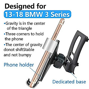 LUNQIN Car Phone Holder for 2013-2018 BMW 3 Series 3GT 320i 330i and 2014-2020 BMW 4 Series 430i 440i F30 F32 [Big Phones with Case Friendly] Auto Accessories Interior Decoration Mobile Phone Mount