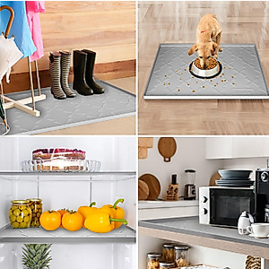 SIKADEER Under Sink Mat for Bathroom Waterproof, 34" x 19" Silicone Under Sink Liner Bathroom Cabinet Shelf Protector Kitchen organizer, Fit 36inch Standard Cabinet Mat Under Sink Organizer Drip Tray