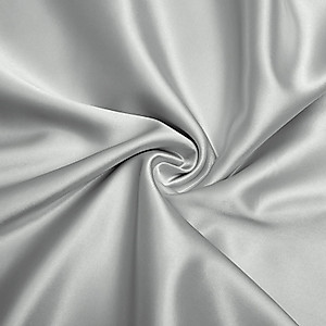 VACVELT 4pcs Extra Deep Pocket Satin Sheets Full Size Bed Set, Silver Grey Satin Sheet Set Fit 18-24 Inch Deep Pocket Mattress, Silky & Luxury Satin Bedding Set Soft & Ultra Deep Fitted Sheet Set