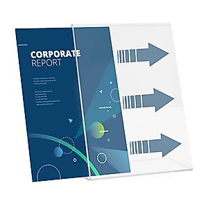 EOOUT Acrylic Sign Holder 4x6 Inches, 16 Pack Plastic Flyer Display Holder, Slant Back Clear Paper, Document Menu Table Transparent Stand for Office, Store, Restaurant