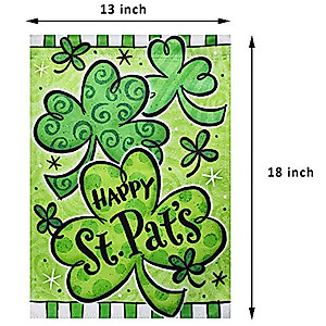LAYOER 12.5 x 18 Inch st. patrick's Day Clover Garden Flag Shamrocks Decorative Double Sided