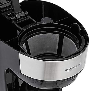Amazon Basics 12 Cup Coffee Maker With Reusable Filter, Black & Stainless Steel