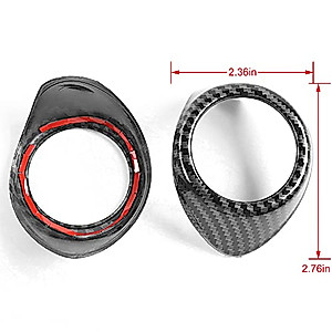 RT-TCZ A-Pillar Audio Stereo Speaker Trim Cover Decor Frame for Ford Mustang 2015 2016 2017 2018 (Carbon Fiber Grain)