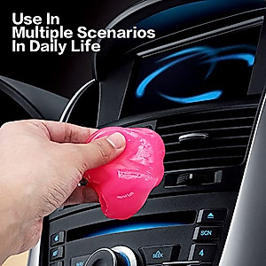 VAGURFO Car Cleaning Gel,Car Crevice Cleaner,Cleaning Kit Universal Detailing Automotive Dust,Safe and Eco-Friendly Cleaning Gel Interior Cleaner for Car Dust Detail Removal Keyboard Cleaner (Pink)