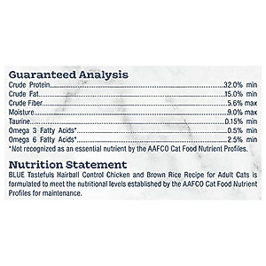 Blue Buffalo Tastefuls Hairball Control Natural Adult Dry Cat Food, Chicken, 7lb bag