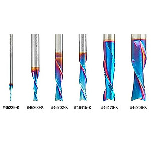 Amana Tool 46211-K Solid Carbide Spiral Plunge Router Bit Down Cut 5mm Dia x 3/4 x 1/4 Inch Shank, Spektra Extreme Tool Life Coated
