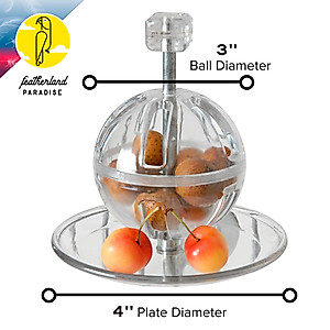 Featherland Paradise | Cage Mounted Buffet Ball | Interactive Bird Toy and Treat Dispenser | Creative Foraging Systems | Ideal for Medium to Extra Large Birds