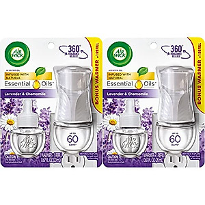 Air Wick Plug in Scented Oil, Starter Kit, Lavender and Chamomile 1ct, Essential Oils, Air Freshener, Purple (Pack of 2)