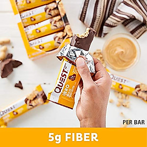 Chocolate Peanut Butter Hero Quest Nutrition Protein Bar, High Protein, Low Carb, Gluten free, 1.90 Ounce (Pack of 10)