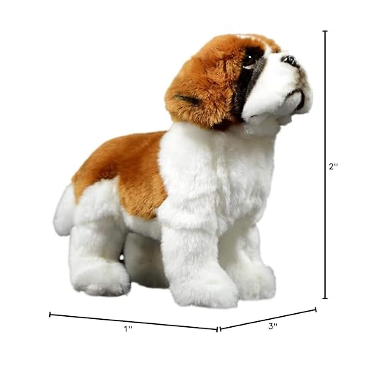 FRANKIEZHOU Saint Bernard Realistic Dog Stuffed Animal-Brown 10.24",Puppy Plush Toy, Dog Stuffed Animal,Soft and Durable, Toy for Boy,Girl Toys,Gifts for Kids, Pillow Gift,Home Decor,Hugging Toy