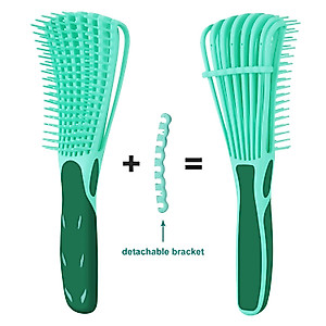 2 Pack Detangling Brush for Curly Hair, ez Detangler Brush Hair Detangler, Afro Textured 3a to 4c Kinky Wavy for Wet/Dry/Long Thick Curly Hair, Exfoliating for Beautiful and Shiny Curls (Green)