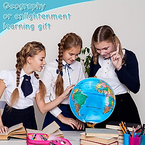 Amylove 13'' Illuminated World Globe with Stand 720°/360° Rotation Rewritable Light Up Globe for Kid World Map for Interactive Learning Light with Base Lamp LED Decor(Classic)