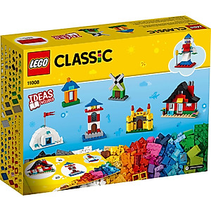 LEGO Classic Bricks and Houses 11008 Kids’ Building Toy Starter Set with Fun Builds to Stimulate Young Minds (270 Pieces)
