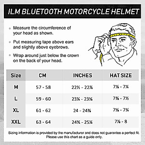 ILM Bluetooth Motorcycle Helmet Modular Flip up Full Face Dual Visor Mp3 Intercom FM Radio DOT Model 902BT(Matte Black, Large)