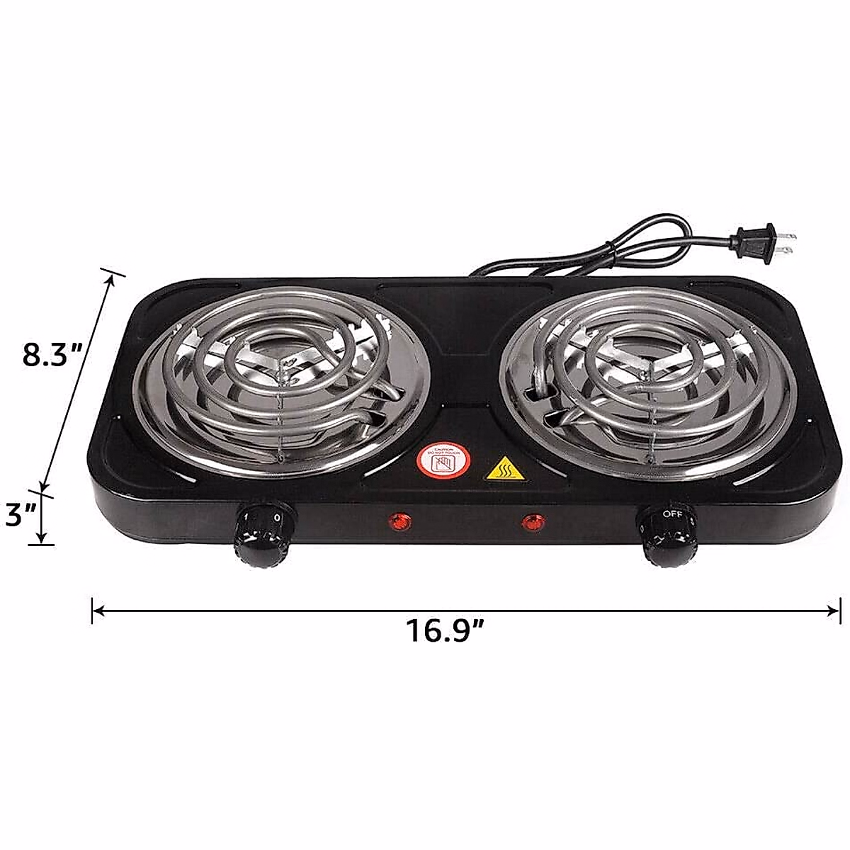 Timoau Electric Countertop Burner, Double Burner, 2000W Induction Cooktop, Portable Electric Hot Plate, 5 Level Adjustable Temperature Control Cooking Ranges for Home Dorm Camping Cooking