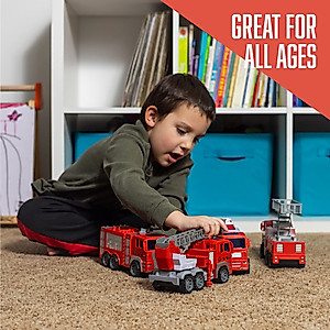 Altoi Fire Truck Toy for Kids and Toddlers- Kids Toy Trucks for Pretend Play- Fire Rescue Toy- Fire Fighting Truck Toys- Vehicle Toys