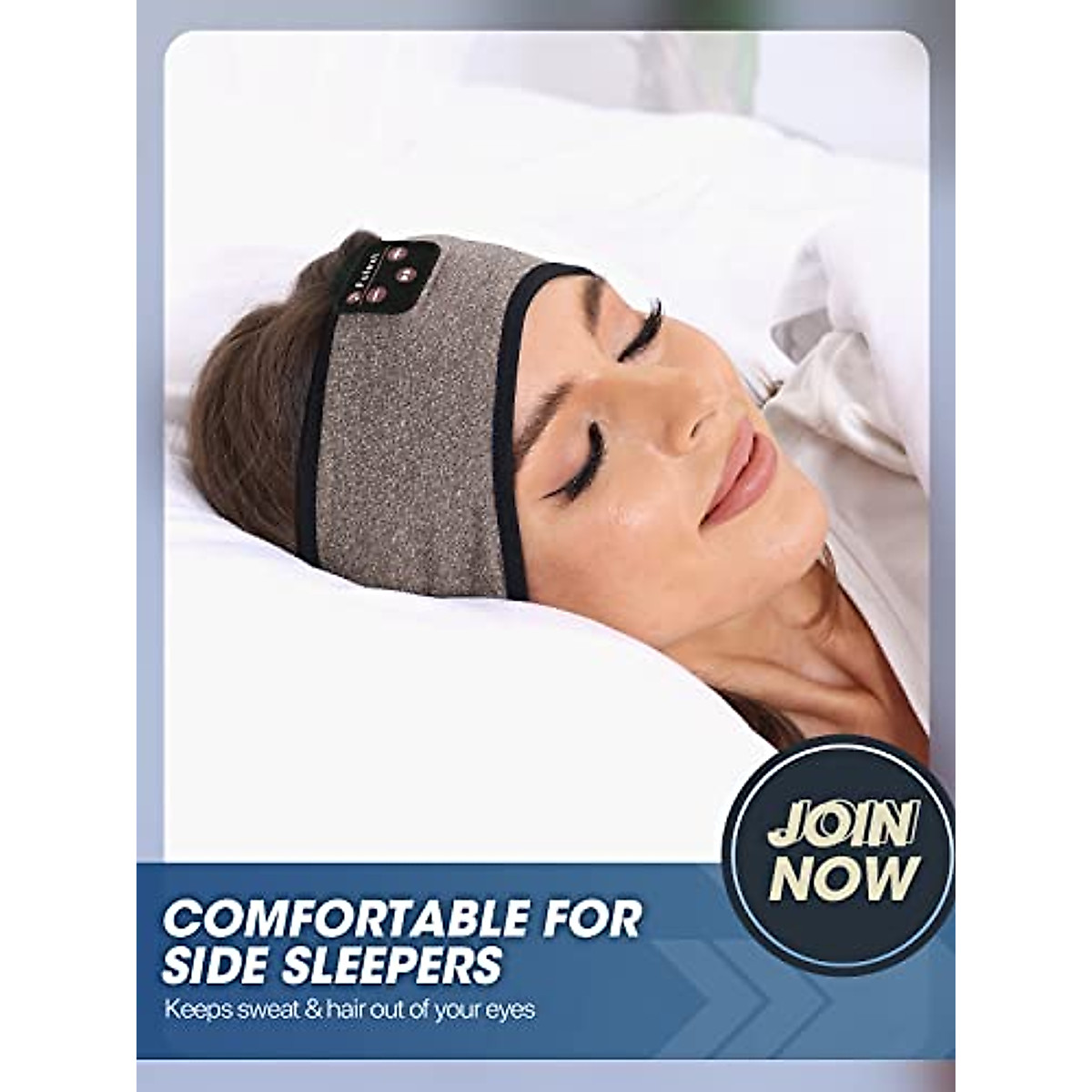 Fulext Sleep-Headphones-Bluetooth-Sleeping-Headband - Sleeping Headphones for Side Sleeper, Elastic Music Band Cozy ASMR Wireless Eye Mask Valentines Day Gifts for Her Him Wife Husband Women Men