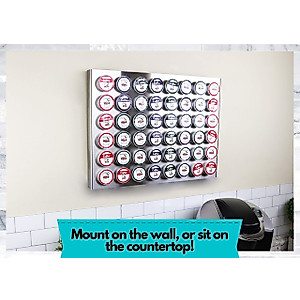 Polar Whale 2 Brushed Stainless Steel Coffee Pod Organizer Storage Tray Counter Stand or Wall Mount Compatible with Keurig K-Cup KCup for Kitchen Home Office Waterproof 19 x 14.5 Inches Each Holds 48