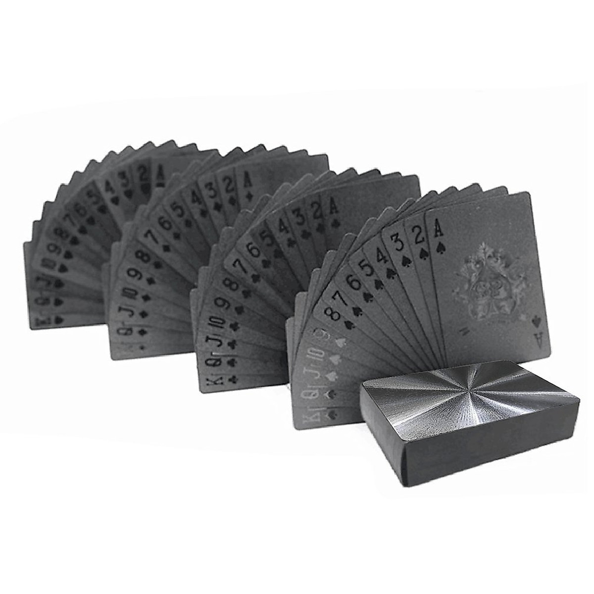 EMFK 54pcs/Pack Fashion Gold Foil Poker Novelty Collection Waterproof PVC Plastic Color:Black