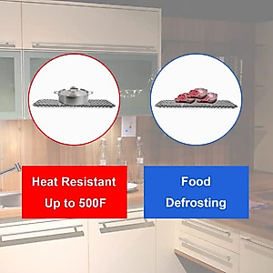 Kitchen Sink Protector, SCITURE Non-slip Sink Protector with Cuttable Center, Foldable Farmhouse Sink Protector for Stainless Steel/Ceramic Sinks, Heat Resistant Sink Mat (1 PCS, Grey, 26"x 14")