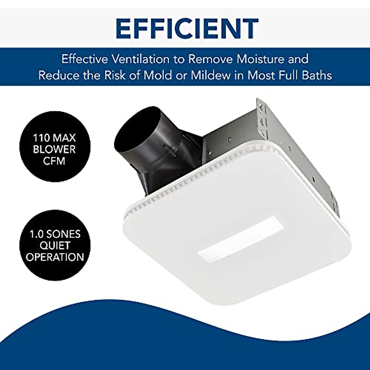 Broan-NuTone AR110LKVV SurfaceShield Vital Vio Powered Exhaust Vent LED White Light & Violet Light, 110 CFM, White