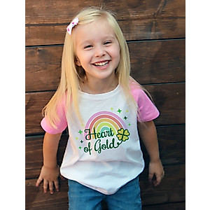 St. Patricks Day T-Shirt Toddler Girl St Pattys Day Green Gold Shamrock Tee 4T