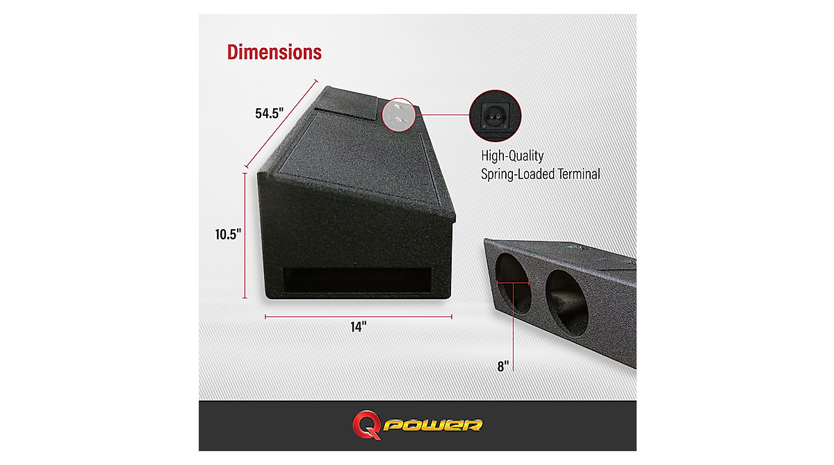 Q Power Dual Port Subwoofer Enclosure for Loud Bass | Easy Install