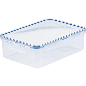 LocknLock Easy Essentials Food Storage lids/Airtight containers, BPA Free, Rectangle-54 oz-for Veggies, Clear