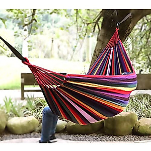 Anyoo Garden Cotton Hammock Comfortable Fabric Hammock with Tree Straps for Hanging Durable Hammock Up to 660lbs Portable Hammock with Travel Bag,Perfect for Camping Outdoor/Indoor Patio Backyard