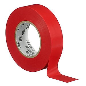 3M Temflex Multi-Purpose Vinyl Electrical Tape 165, Red, 3/4 in x 60 ft (19 mm x 18 m), 10 Roll Pack