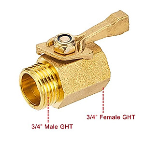 JOEJET Garden Hose Shut Off Valve, Heavy Duty Brass Shut Off Valve for Garden Hose with 2 Rubber Washers, 3/4 Inch, 2 Pack