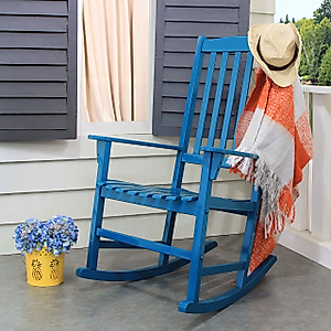 Cambridge Casual Solid Wood Bentley Porch Rocking Chair, Celestial Blue