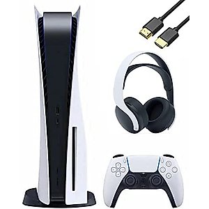 Playstation 5 Disc Version PS5 Console Bundle with Pulse 3D Wireless Headset with U Deal HDMI (Renewed)