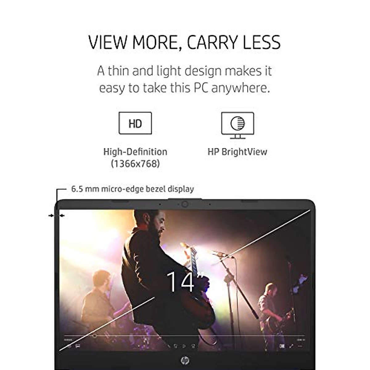 HP 14 Laptop, AMD 3020e Processor, 4 GB RAM, 64 GB eMMC Storage, 14-inch HD Display, Windows 10 Home in S Mode, Long Battery Life (14-fq0010nr, 2020) (Renewed)