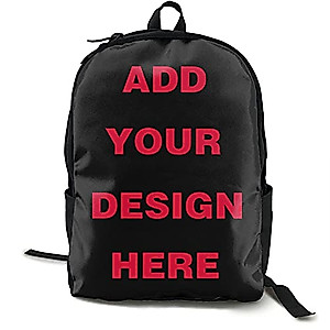 Custom Backpack School Bag, Personalized Bookbag Travel Daypack With Your Own Picture Image Text For Women Men (Black 04, One Size)