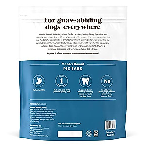 Amazon Brand – Wonder Bound Pig Ears Dog Treats, Pack of 18