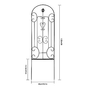 2 Pack Garden Trellis, for Climbing Plants 60" x 18" Black Steel Potted Support Vines Metal Wire Plant Trellis for Climbing Vegetables Flower Patio Roses Cucumbers
