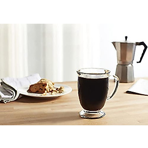 Kook Glass Coffee Mugs, with Handles, Clear Tea Cups, for Drinking Hot Beverages, Latte, Cappuccino, Espresso, Large Capacity, 15 oz, Set of 6