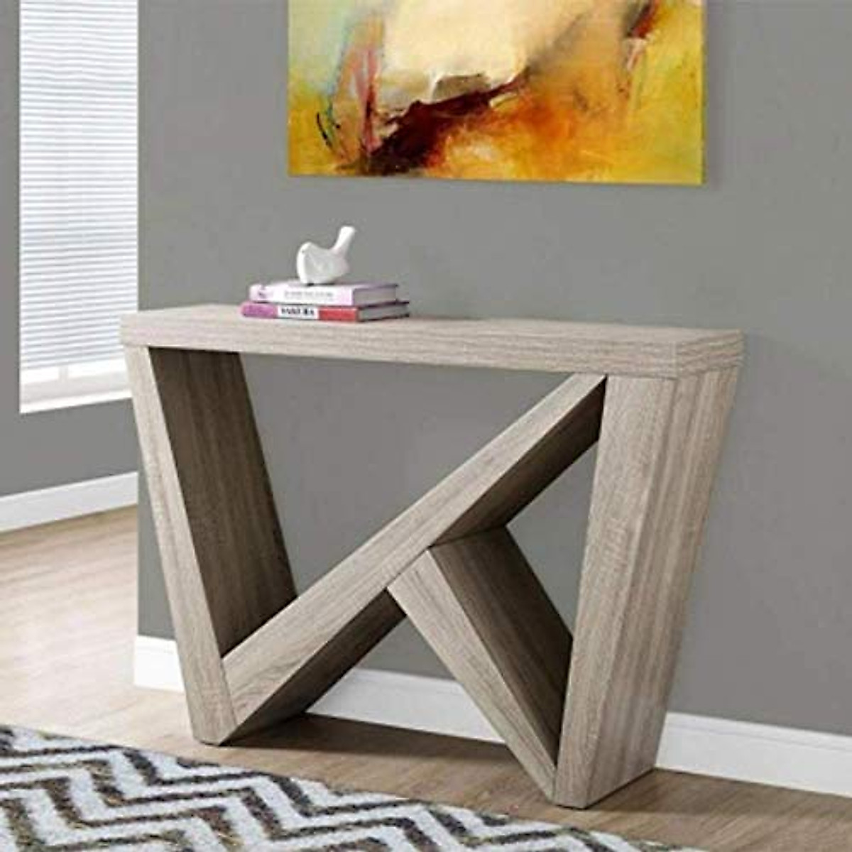 YGCBL Office Desk,Decorative Table,Articles Porch Table American Solid Wood by The Wall Long Strip Narrow Table Modern Minimalist Several Decorative Table,Wood Grain,120Cm