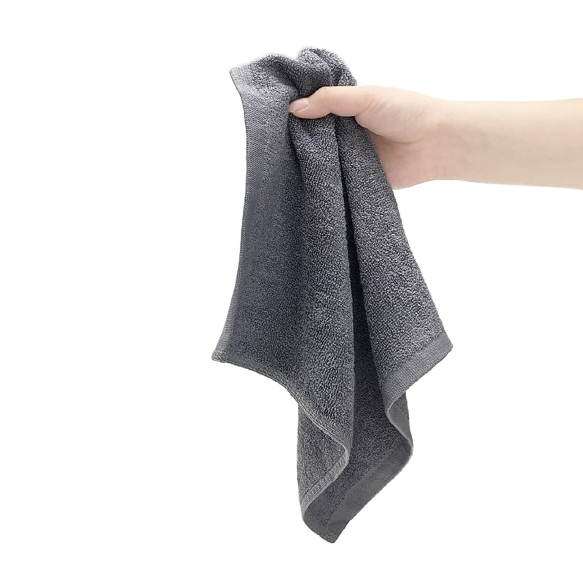 SUMMERMIA 12 Pack Washcloths 13" x 13" - Soft Wash Cloths for Your Face Towel, Wash Cloths for Your Body (White + Gray)