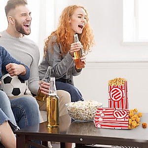300 PCS Paper Popcorn Bags 1oz - Bulk Pack Compact Red & White Striped Snack Bags for Schools, Medium Events | Food Containers for Kernels, Nuts, Individual Servings, Concessions