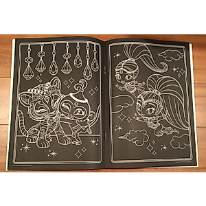 Nickelodeon Shimmer and Shine Bright Idea Book to Color - Includes 4 Milky Crayons (Black Pages to Color)